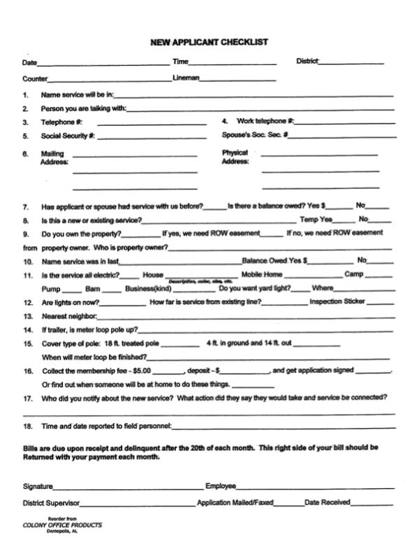 Forms - Black Warrior EMC